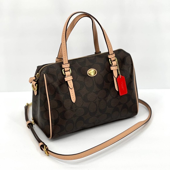 Coach | Bags | Coach Bag Womens Brown Peyton Bennett Mini Satchel Crossbody Coated Canvas | Poshmark